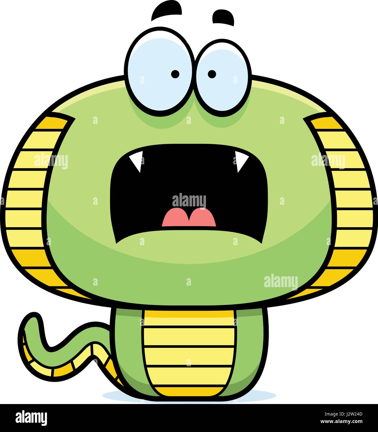 A cartoon illustration of a cobra looking scared Stock Vector Image ...