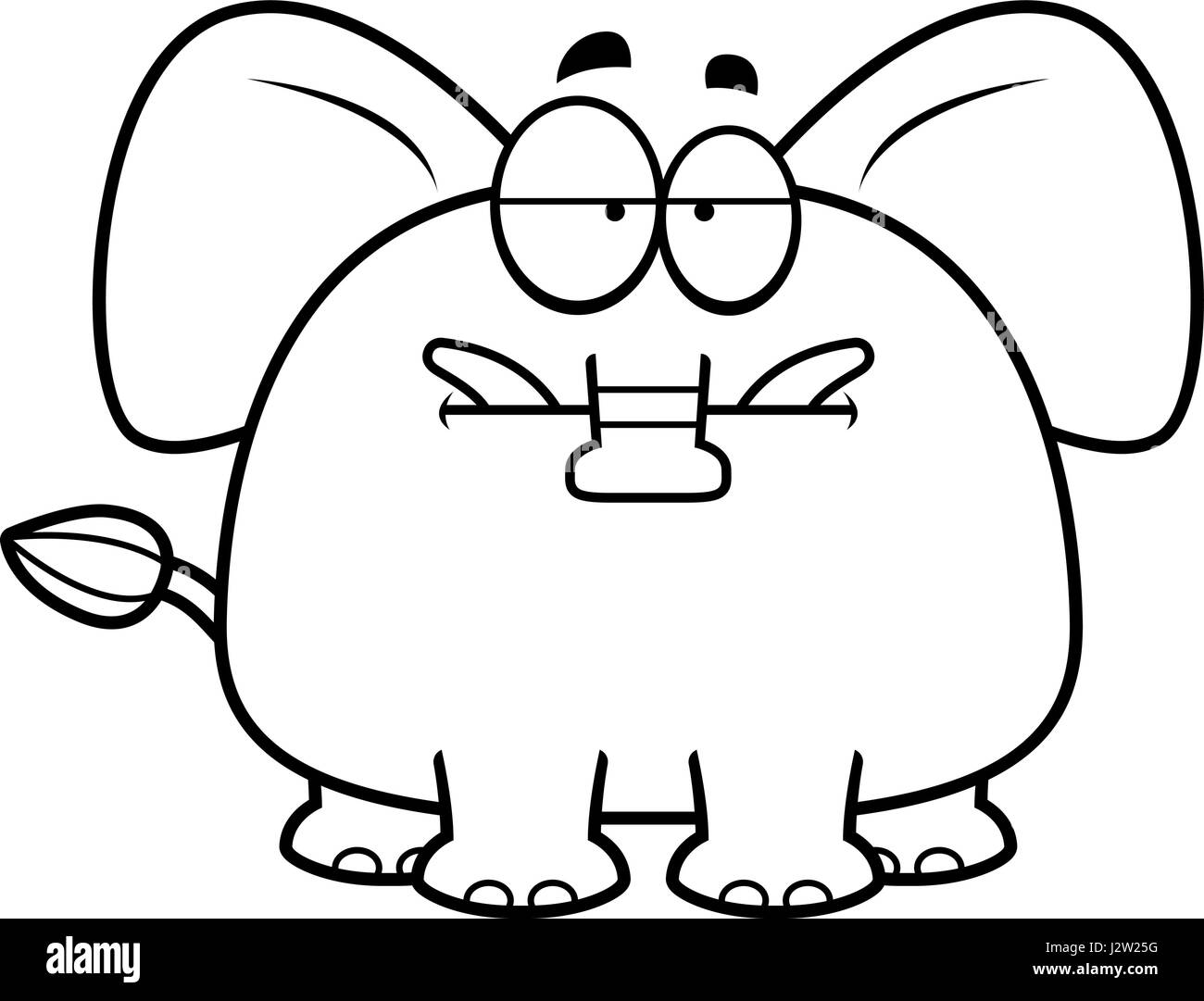 A cartoon illustration of an elephant looking bored Stock Vector Image ...