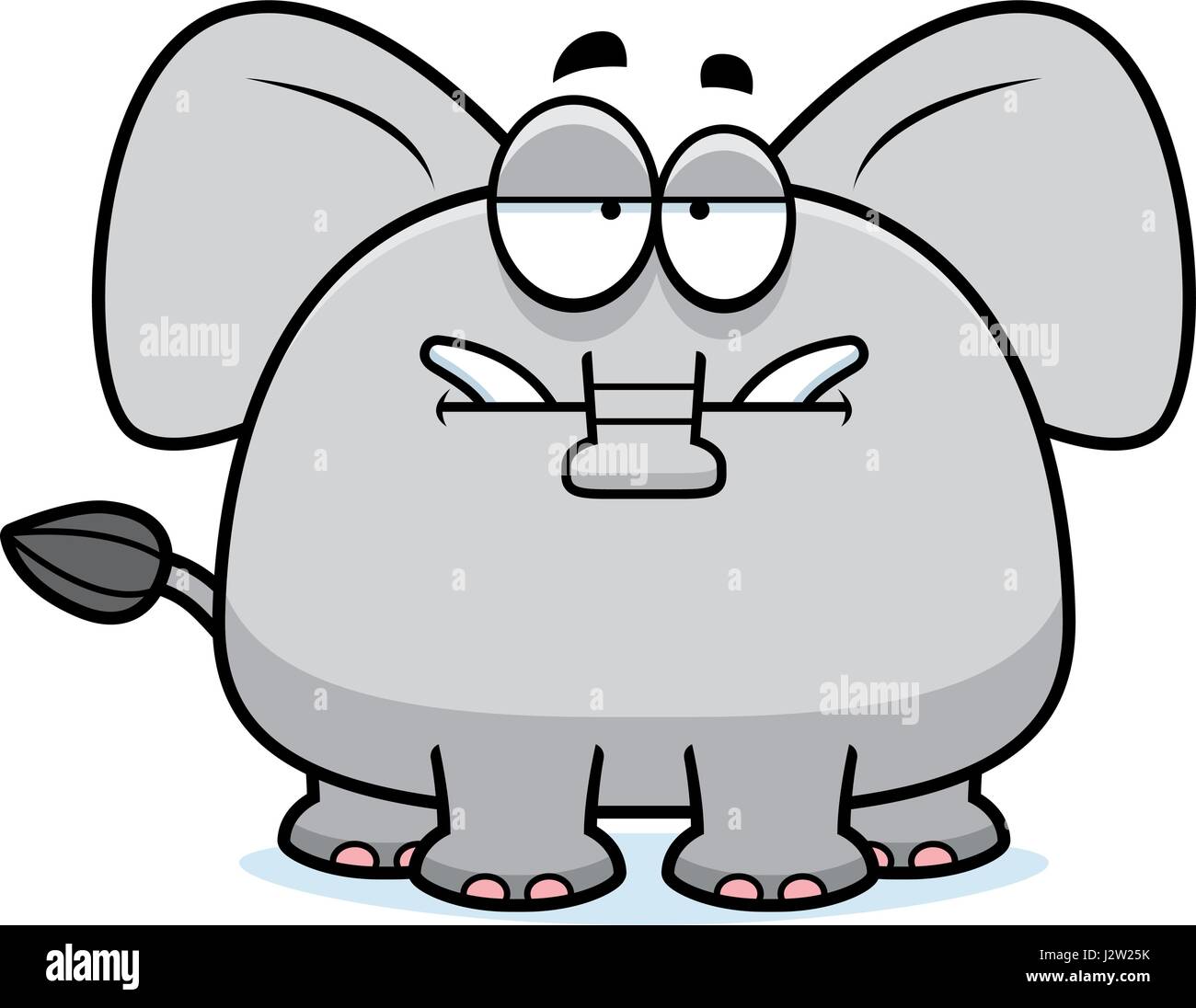 A cartoon illustration of an elephant looking bored Stock Vector Image ...