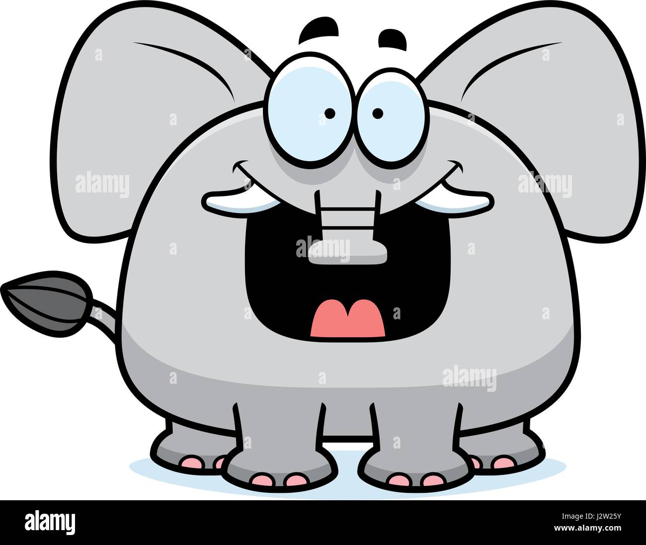 A cartoon illustration of an elephant looking happy Stock Vector Image ...