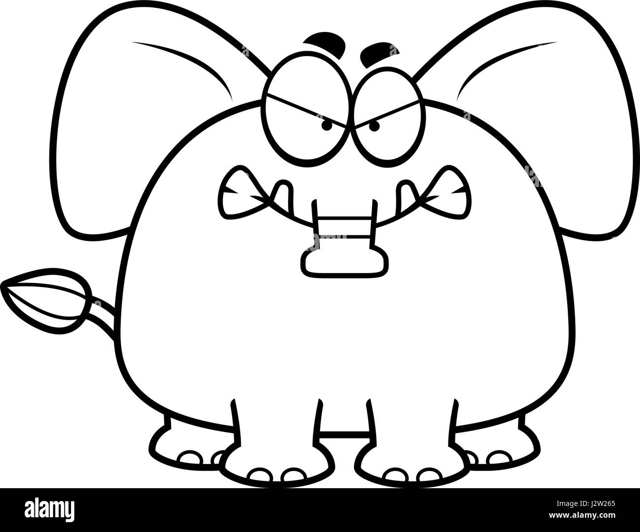 A cartoon illustration of an elephant looking angry Stock Vector Image ...