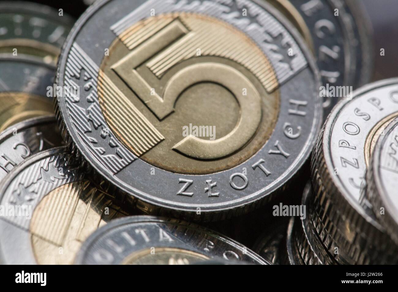 A composition of Polish currency coins Stock Photo - Alamy