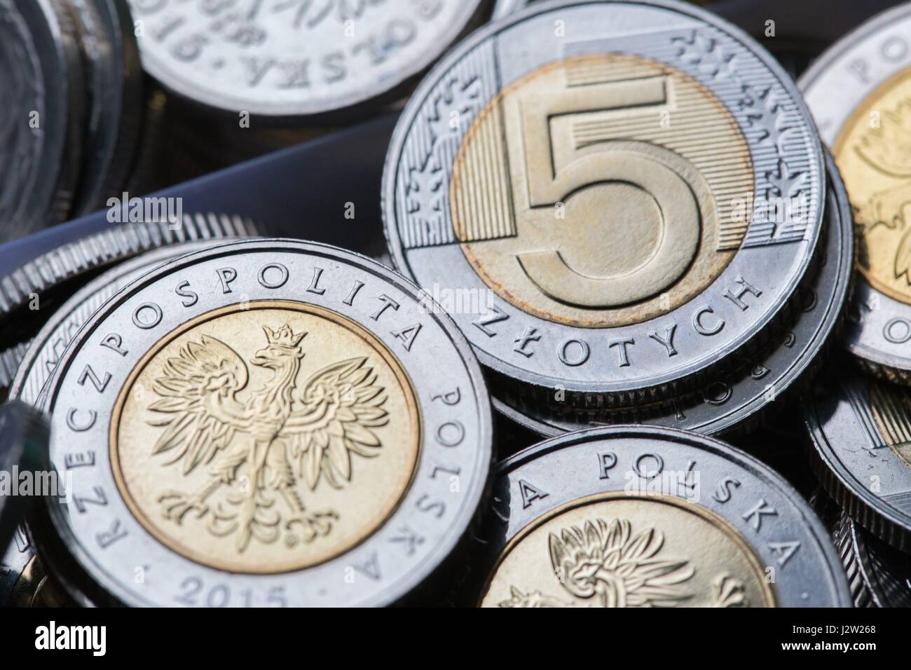 A composition of Polish currency coins Stock Photo - Alamy