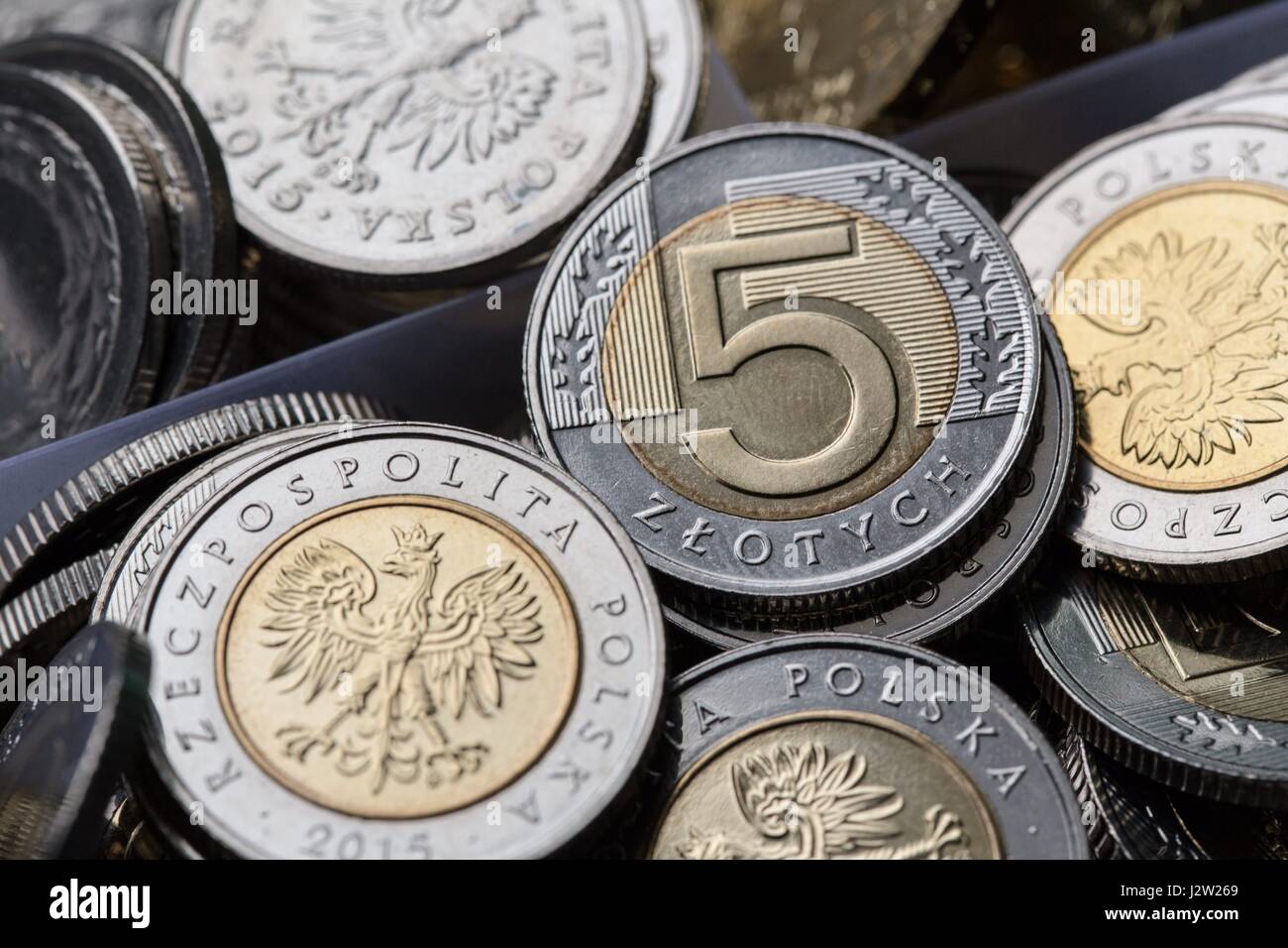 A composition of Polish currency coins Stock Photo - Alamy