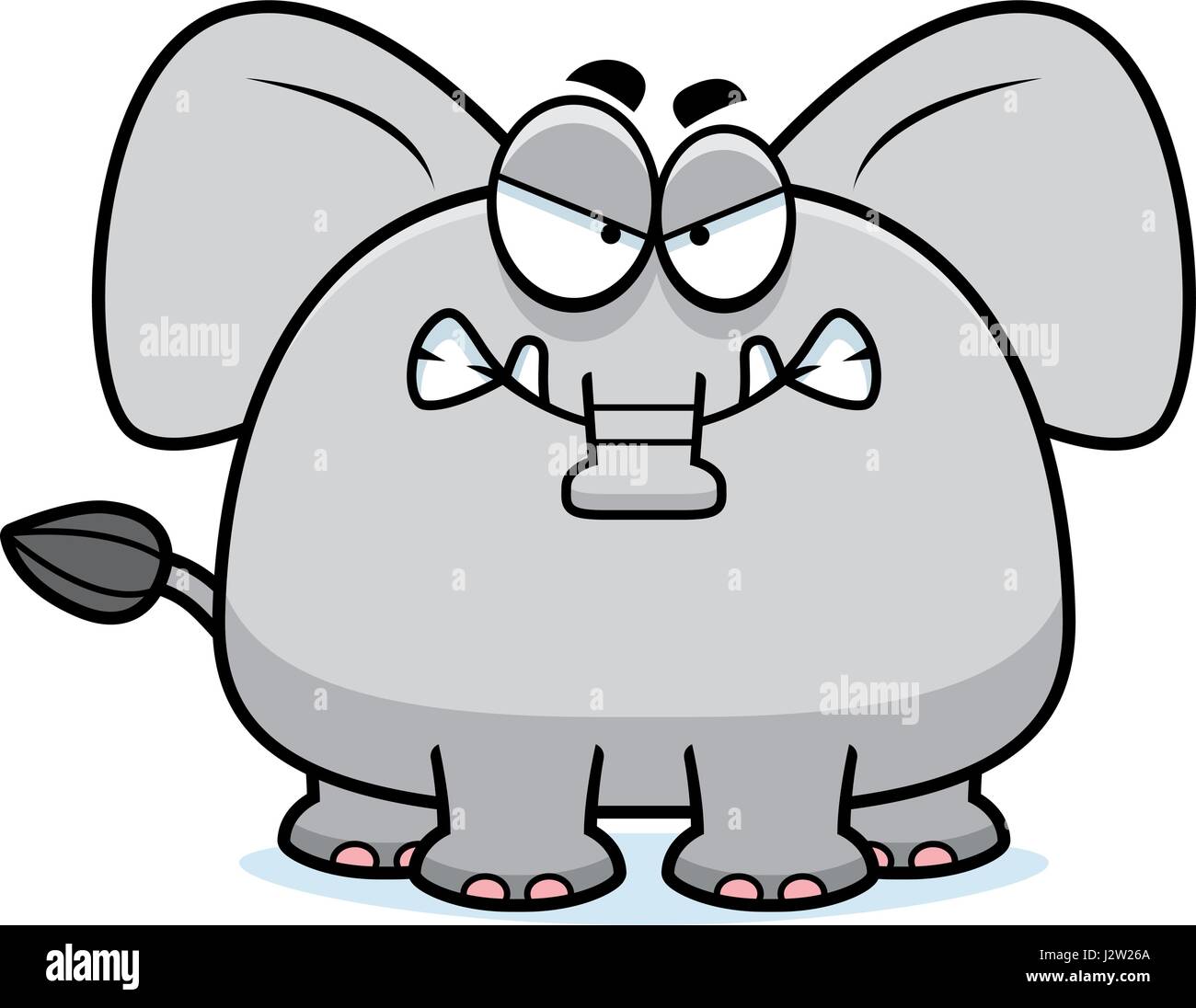 A cartoon illustration of an elephant looking angry Stock Vector Image ...
