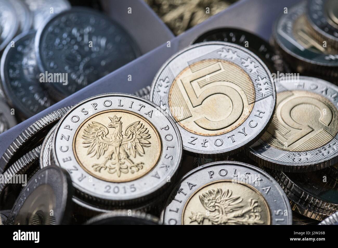 A composition of Polish currency coins Stock Photo - Alamy