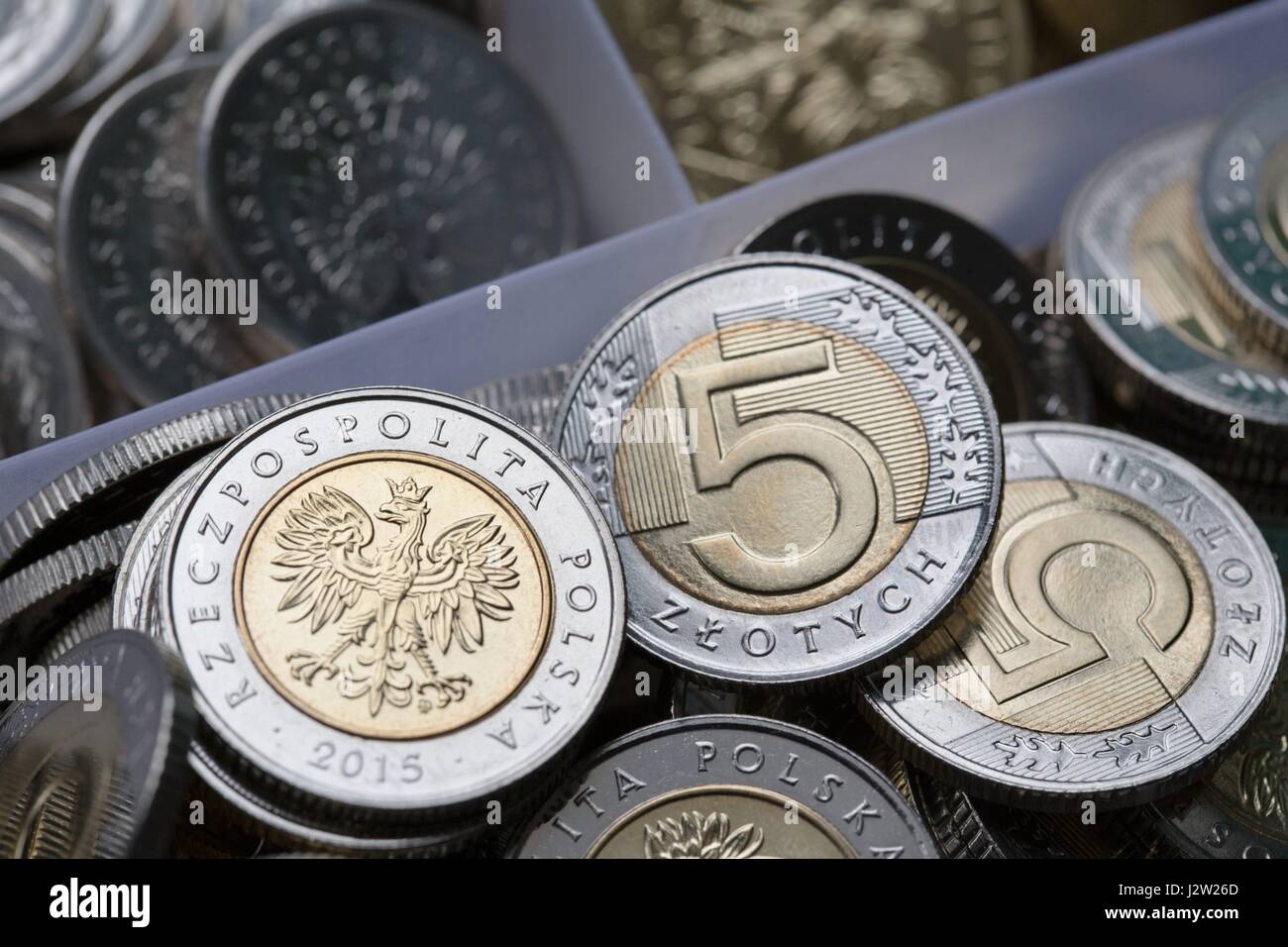 A composition of Polish currency coins Stock Photo - Alamy
