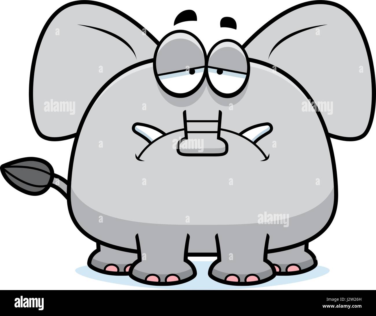 A cartoon illustration of an elephant looking sad Stock Vector Image ...
