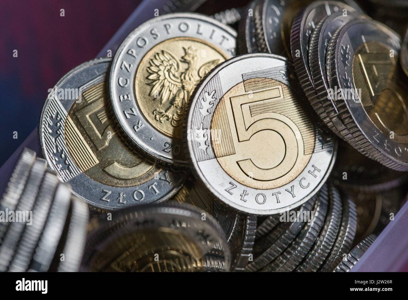 A composition of Polish currency coins Stock Photo - Alamy