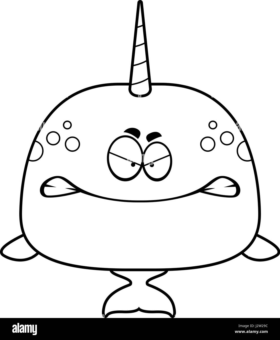 A cartoon illustration of a narwhal looking angry Stock Vector Image ...