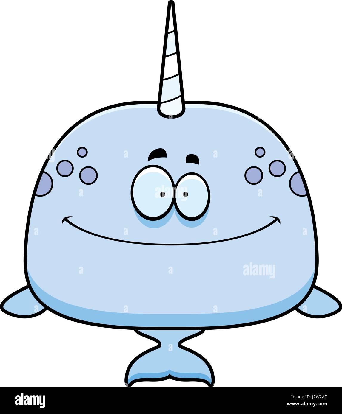 A cartoon illustration of a narwhal smiling Stock Vector Image & Art ...