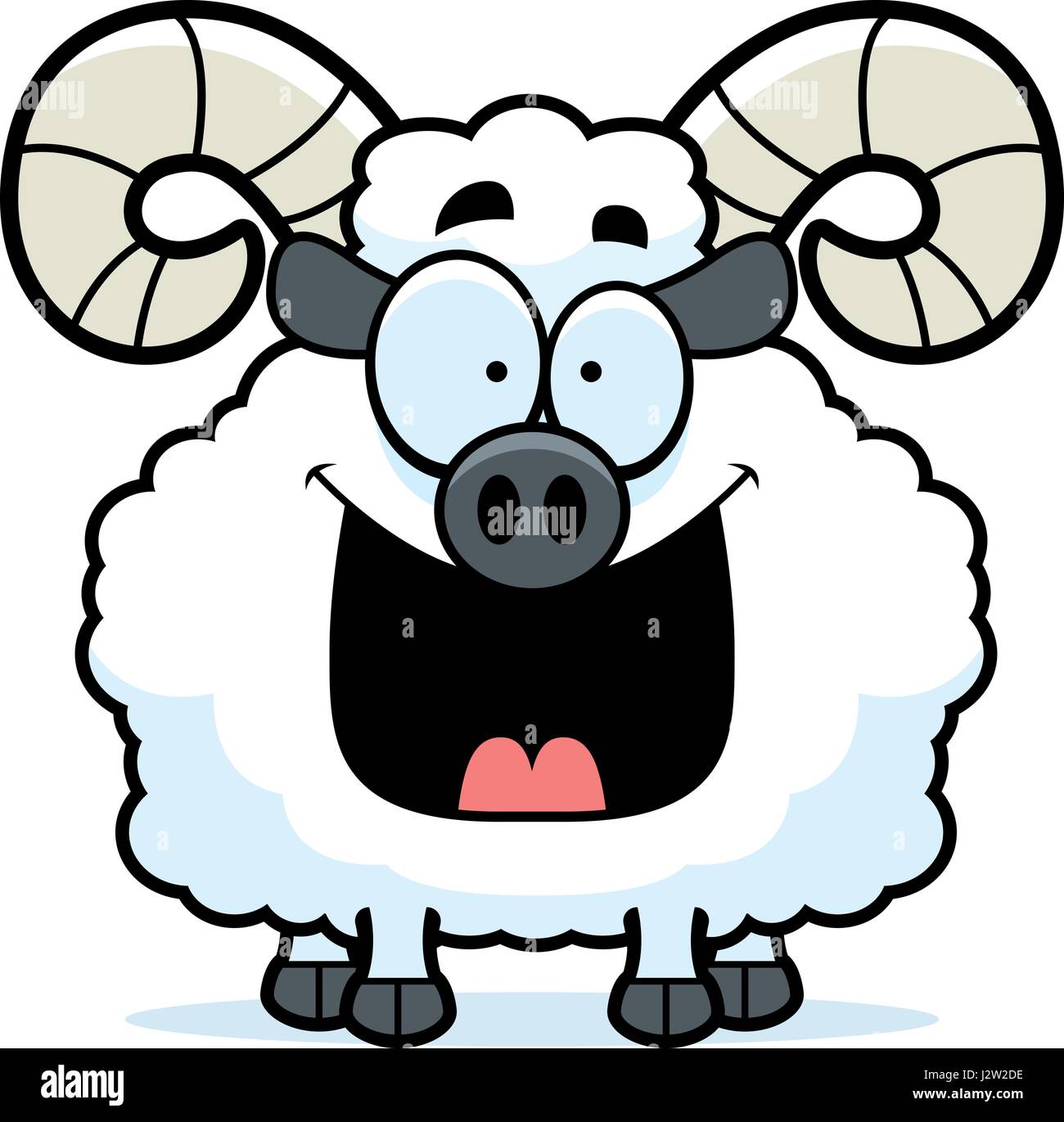 A cartoon illustration of a ram looking happy Stock Vector Image & Art ...