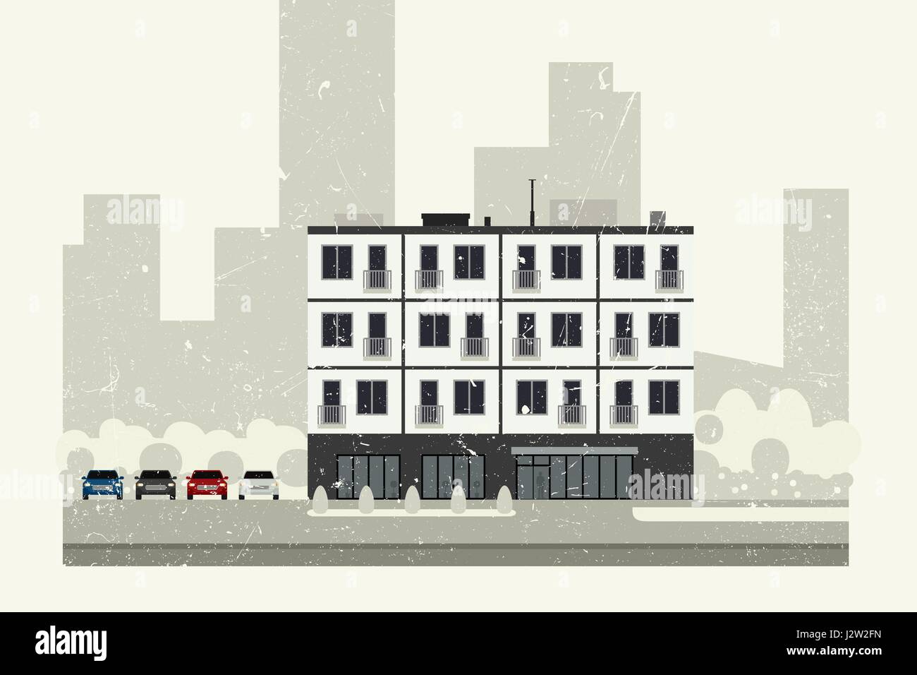 Gray apartment building Stock Vector Images - Alamy