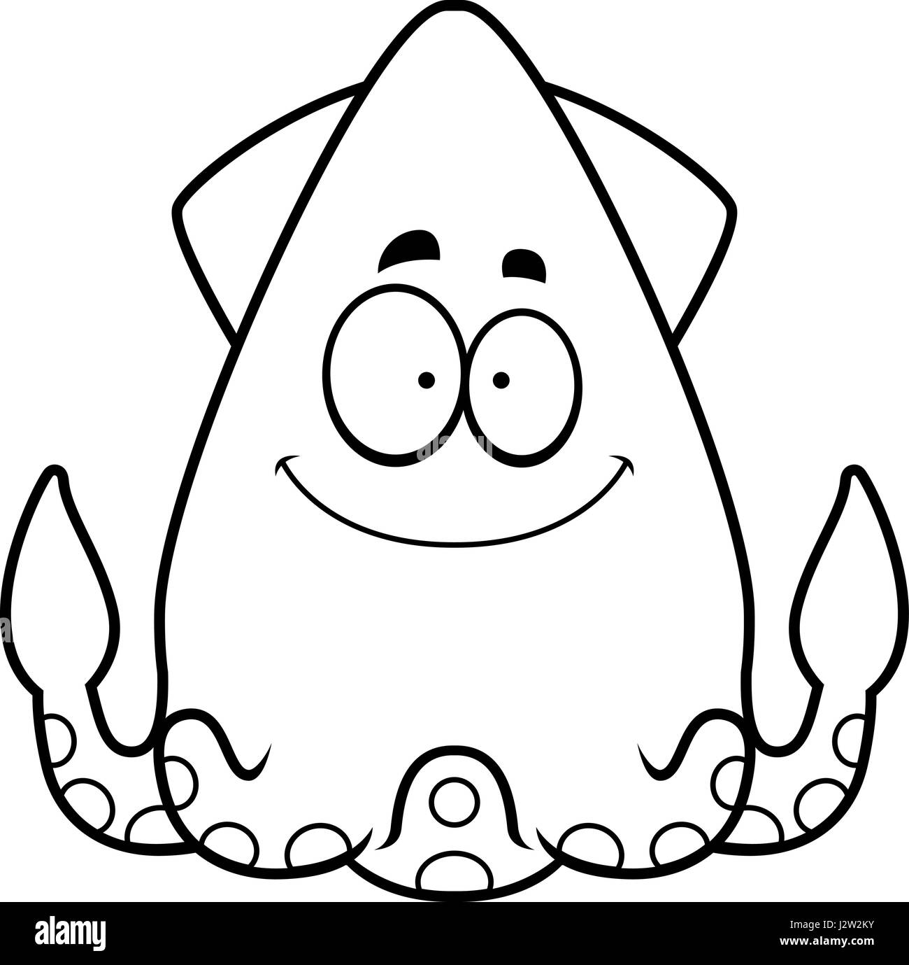 A cartoon illustration of a squid smiling Stock Vector Image & Art - Alamy