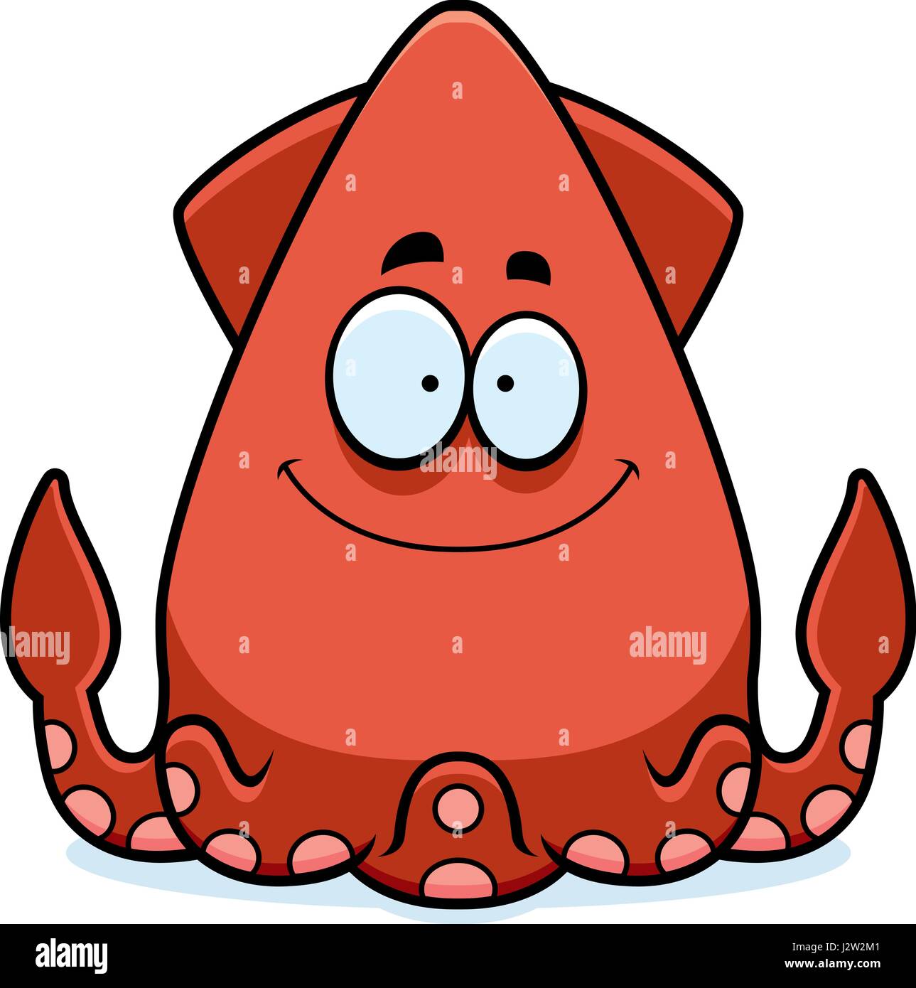 A cartoon illustration of a squid smiling Stock Vector Image & Art - Alamy
