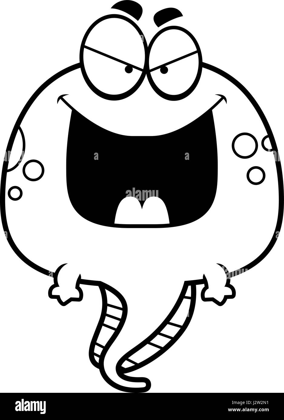 A cartoon illustration of an evil looking tadpole Stock Vector Image ...