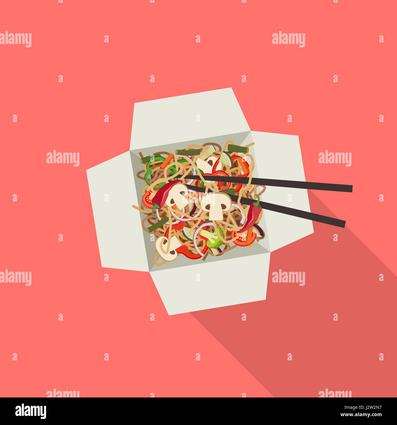 Noodles wok Stock Vector Images - Alamy