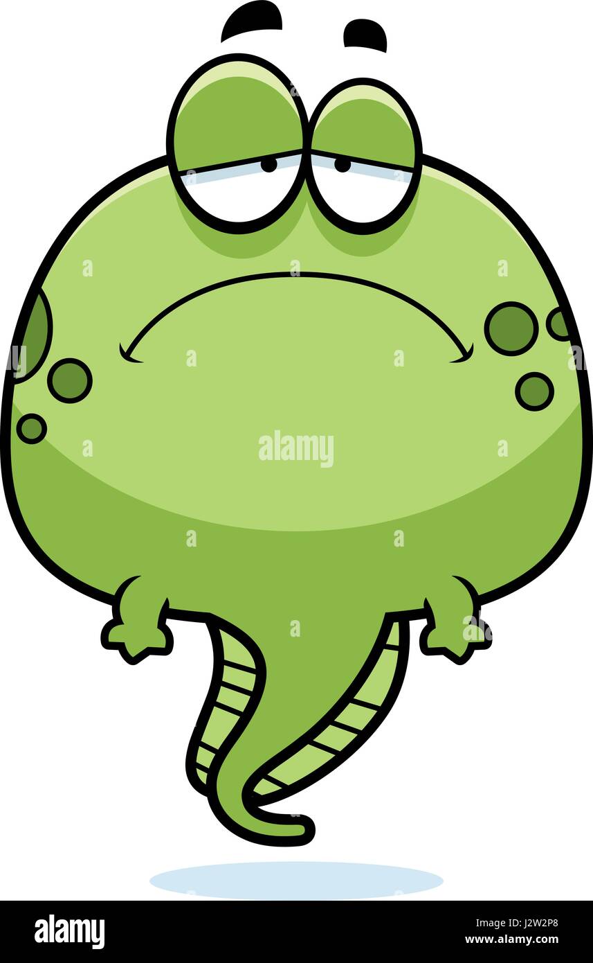 A cartoon illustration of a tadpole looking sad Stock Vector Image ...