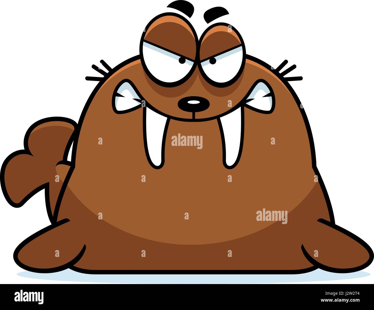 A cartoon illustration of a walrus looking angry Stock Vector Image ...
