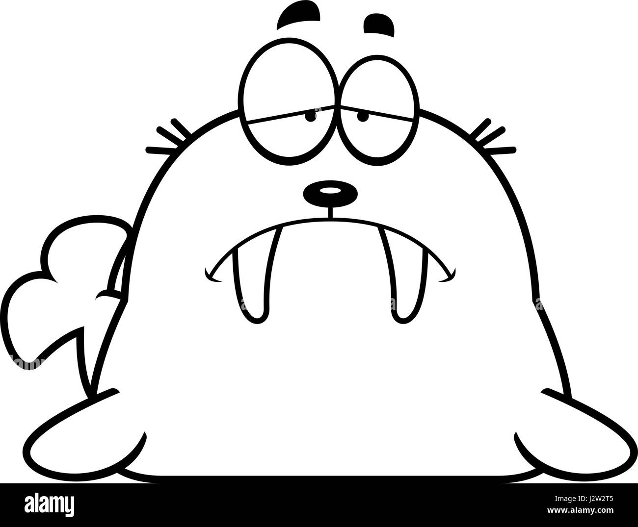 A cartoon illustration of a walrus looking sad Stock Vector Image & Art ...