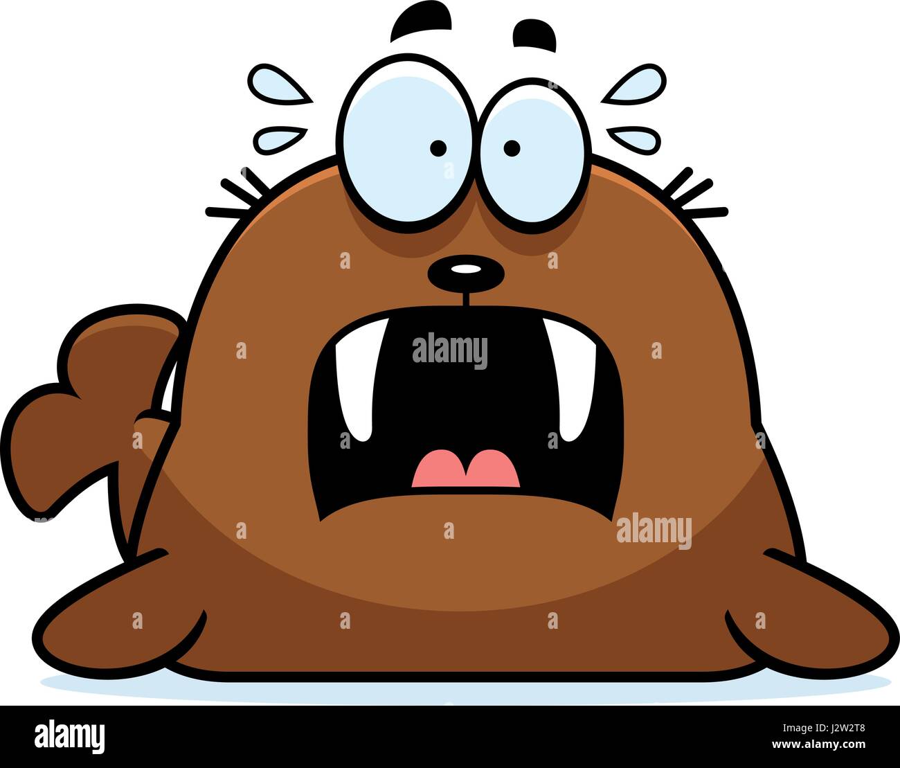 A cartoon illustration of a walrus looking scared Stock Vector Image ...