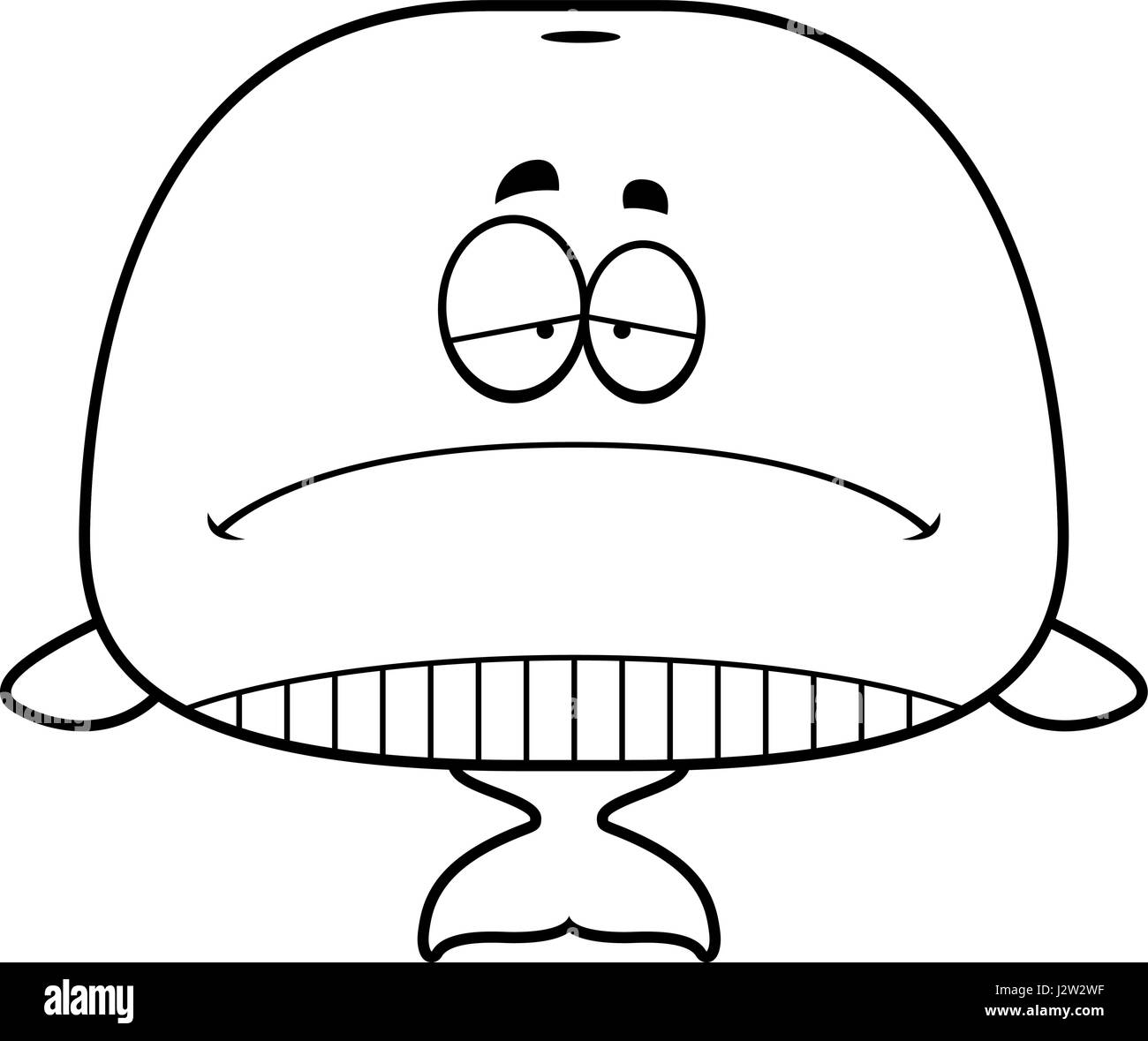 A cartoon illustration of a whale looking sad Stock Vector Image & Art ...