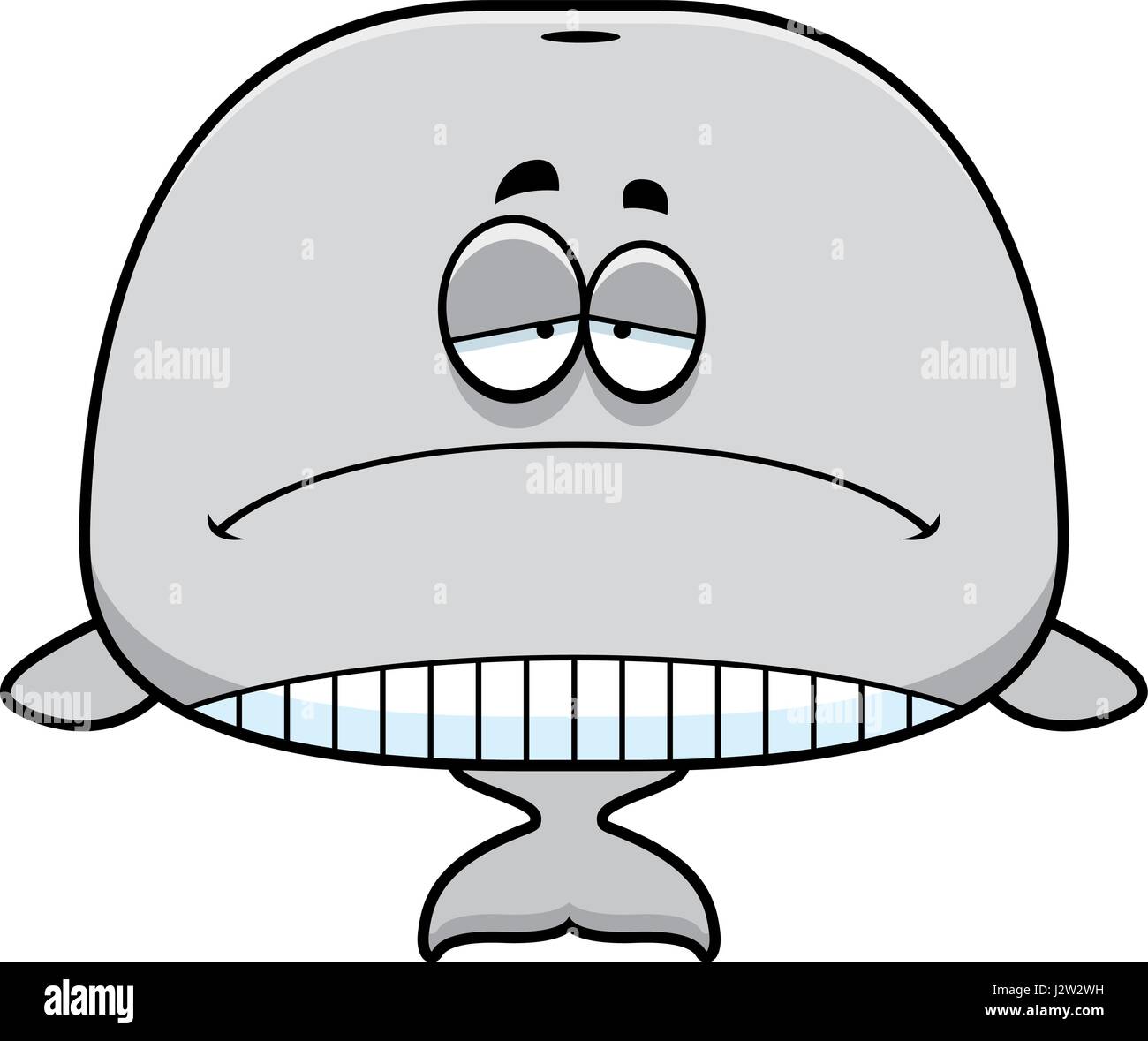 A cartoon illustration of a whale looking sad Stock Vector Image & Art ...