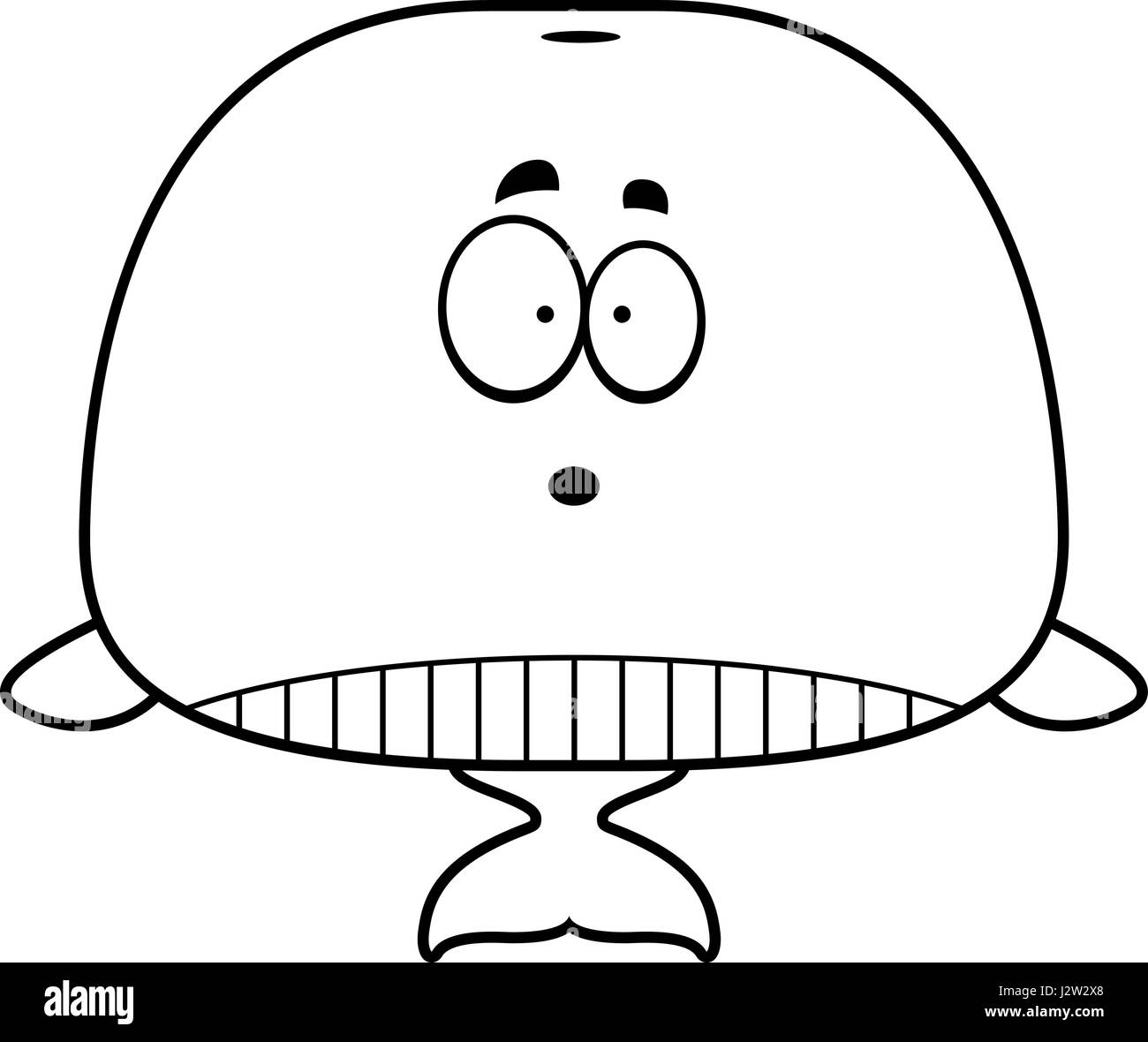 A cartoon illustration of a whale looking surprised Stock Vector Image ...