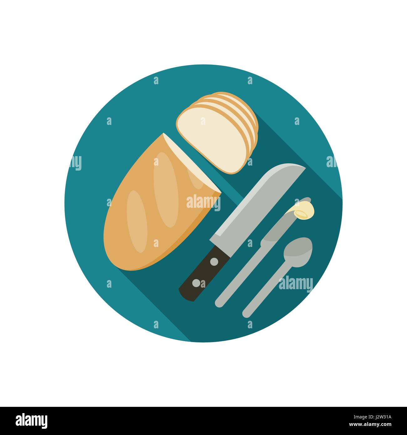 Round bread slice Stock Vector Images - Alamy