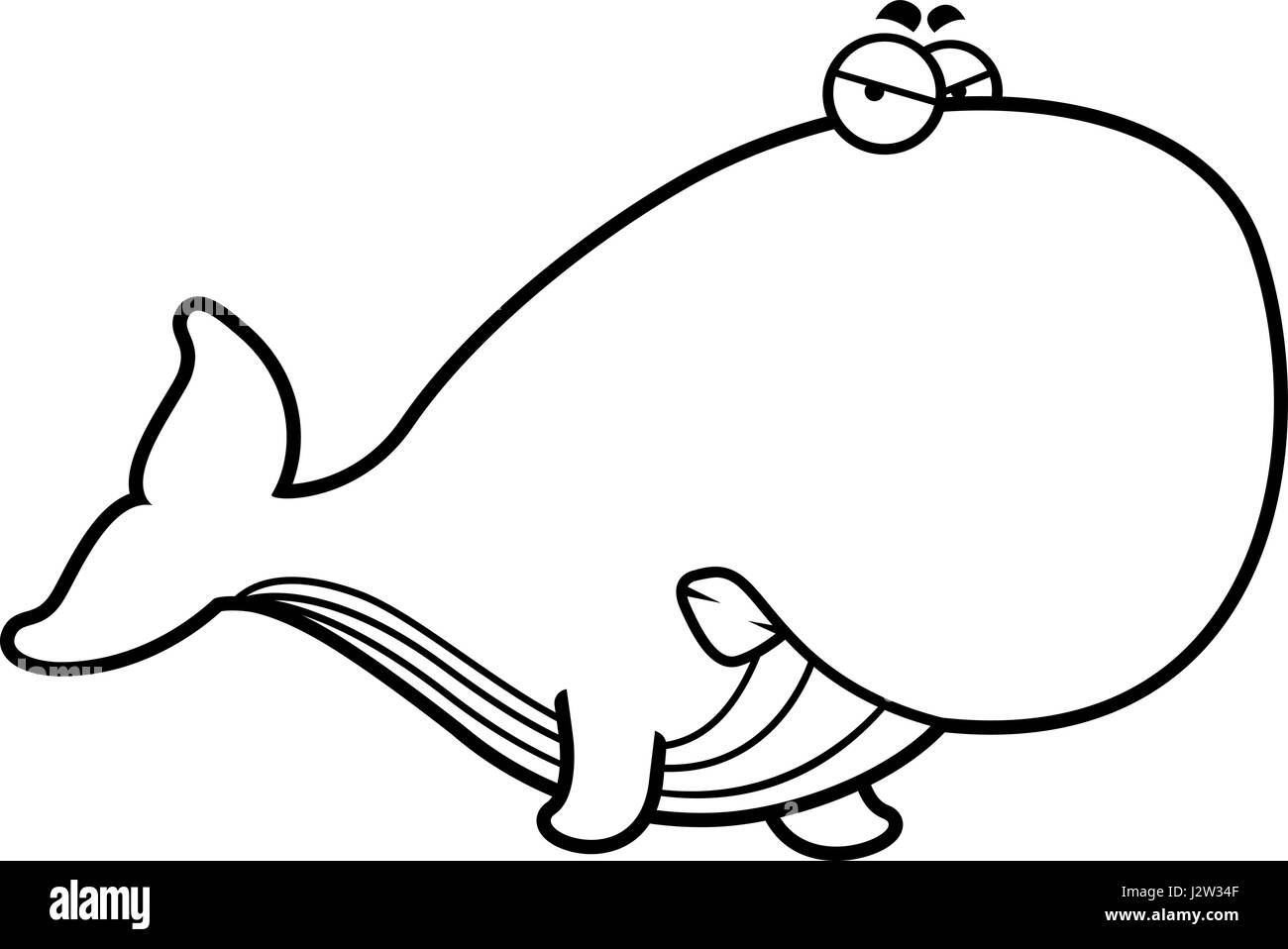 A cartoon illustration of a whale with an angry expression Stock Vector ...