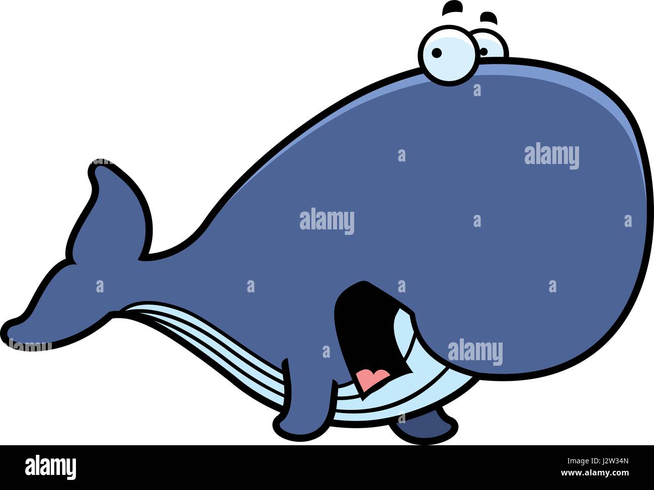 A cartoon illustration of a whale looking scared Stock Vector Image ...