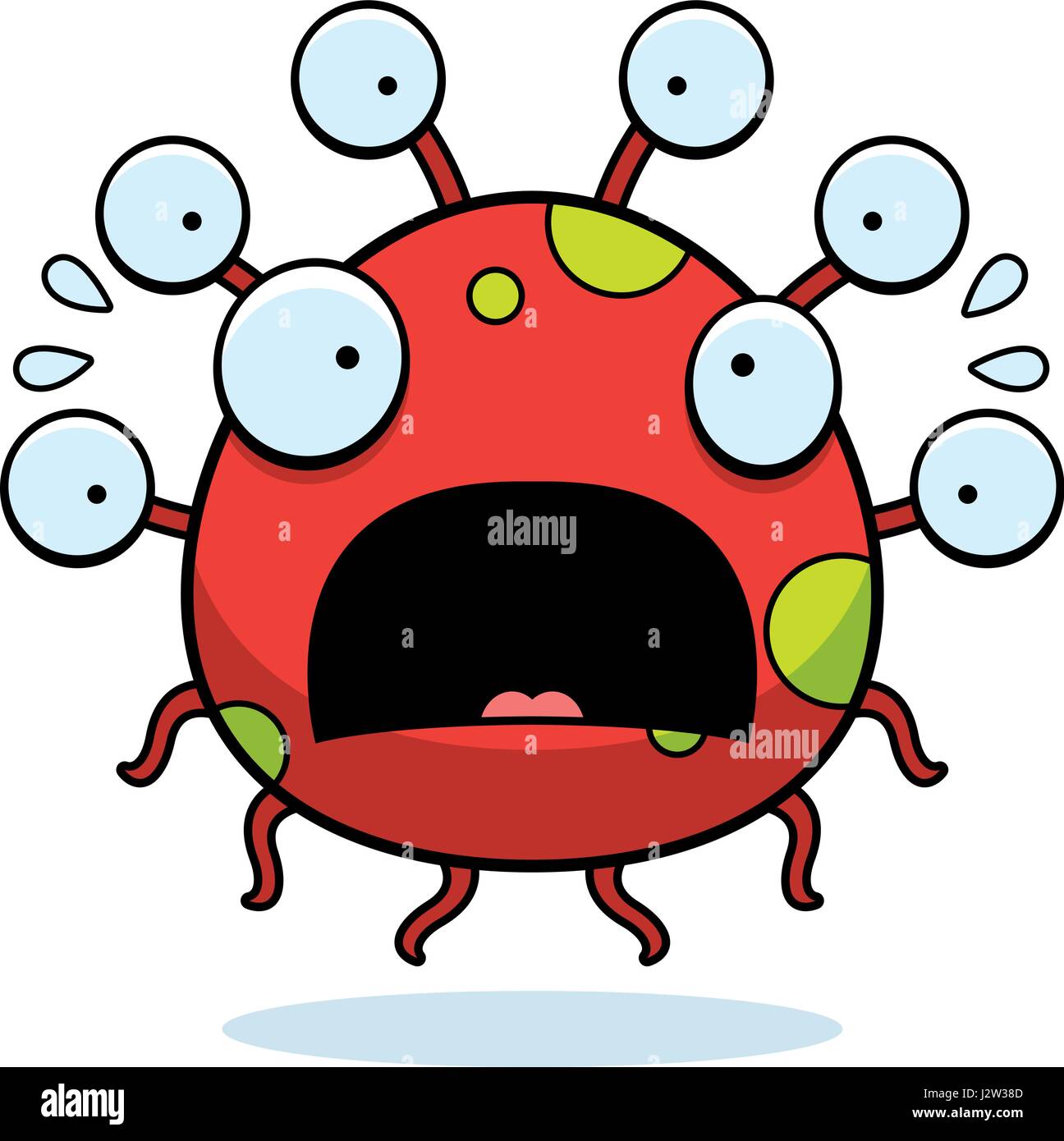 A cartoon illustration of an eyeball monster looking scared Stock ...