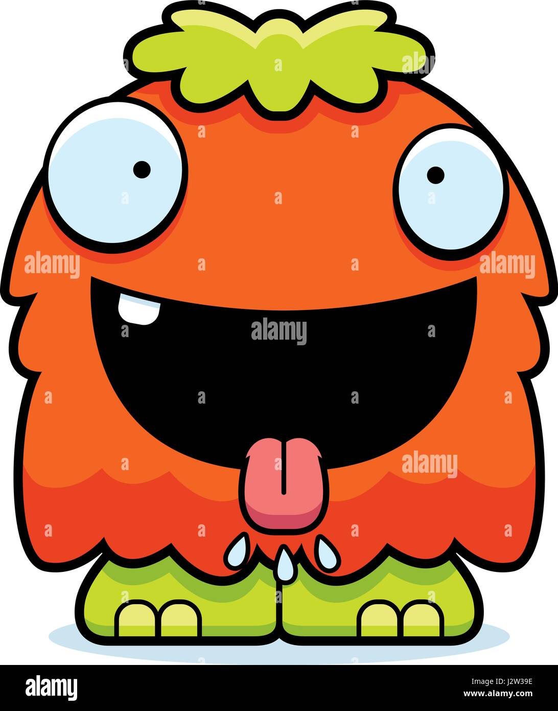 A cartoon illustration of a fluffy monster looking hungry Stock Vector ...