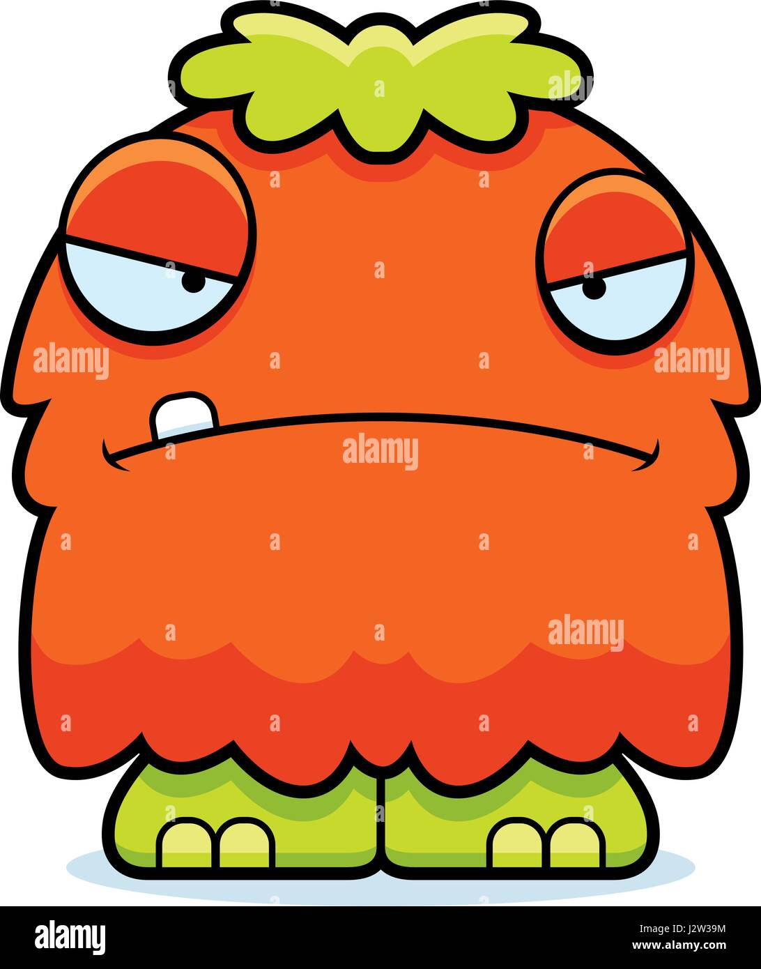 A cartoon illustration of a fluffy monster looking mad Stock Vector ...