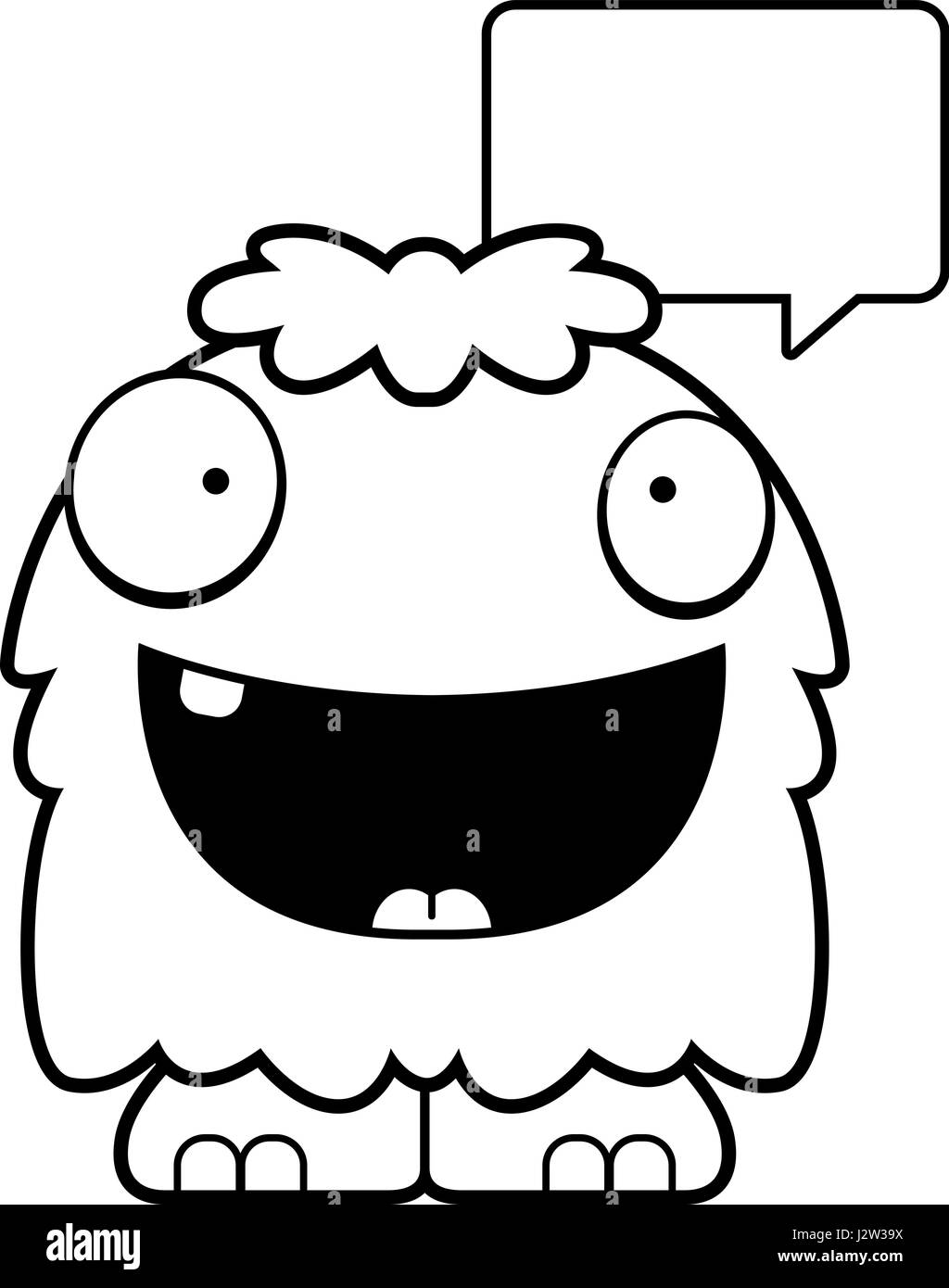 A cartoon illustration of a fluffy monster talking Stock Vector Image ...