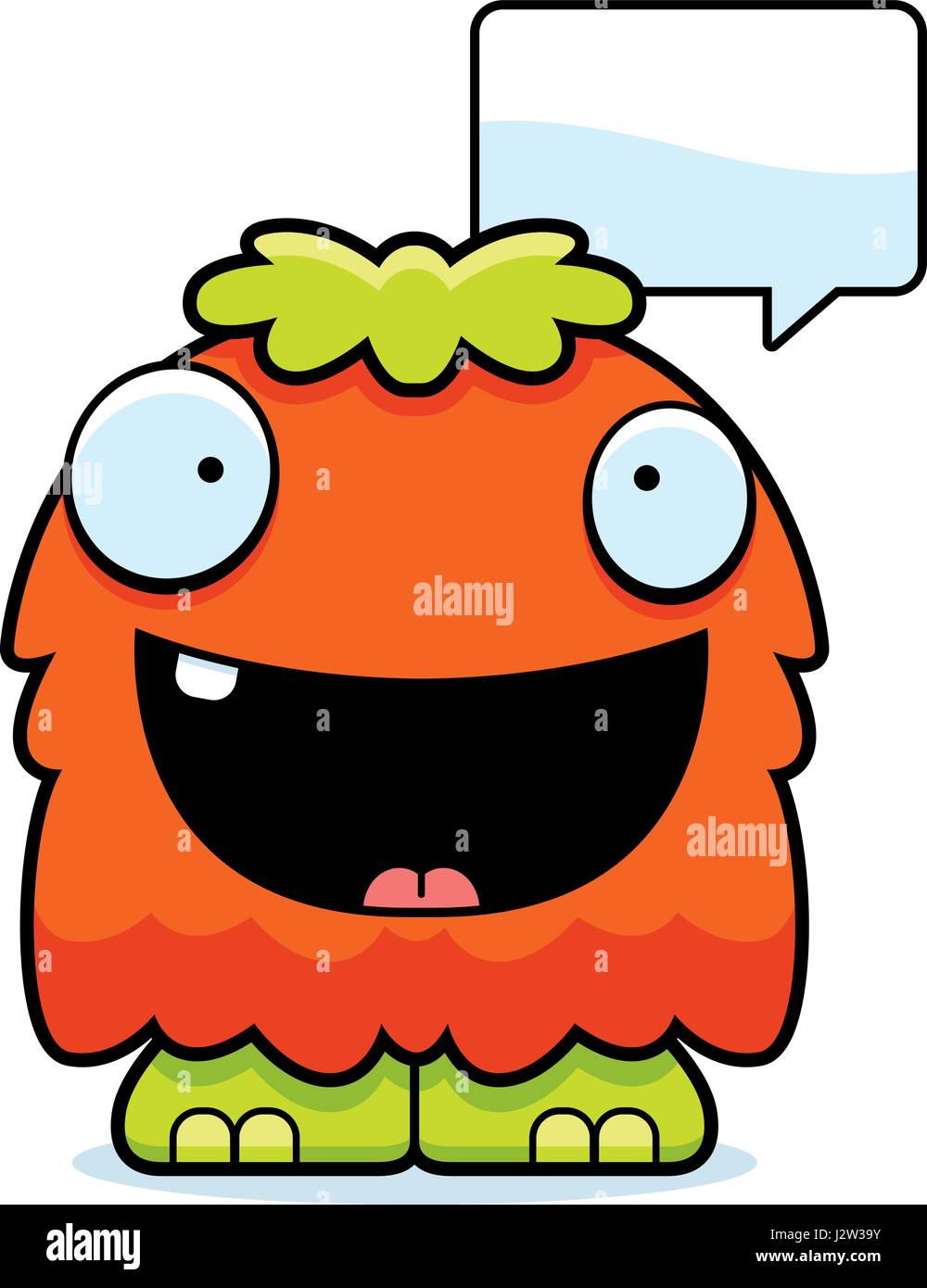 A cartoon illustration of a fluffy monster talking Stock Vector Image ...