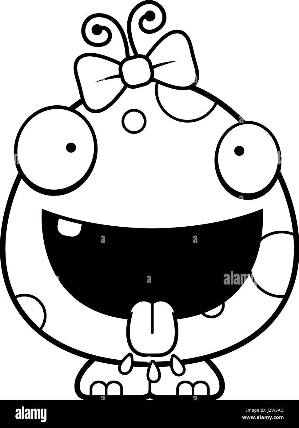 A cartoon illustration of a baby girl monster looking hungry Stock ...