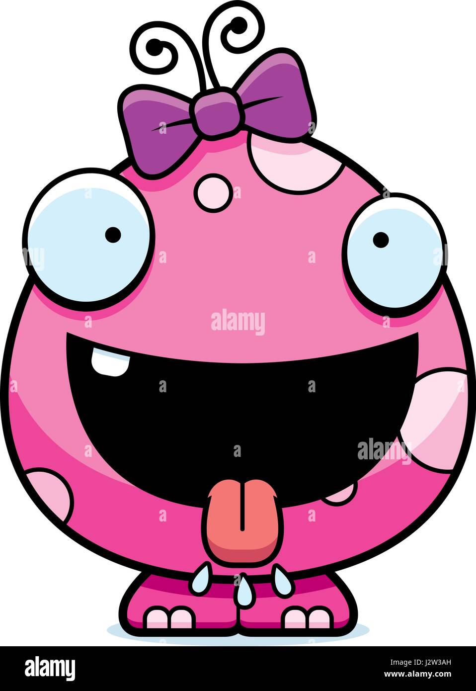 A cartoon illustration of a baby girl monster looking hungry Stock ...