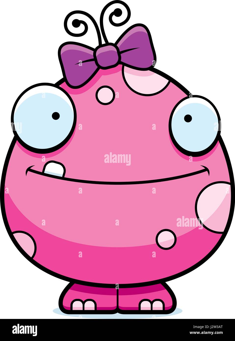 A cartoon illustration of a baby girl monster looking happy Stock ...