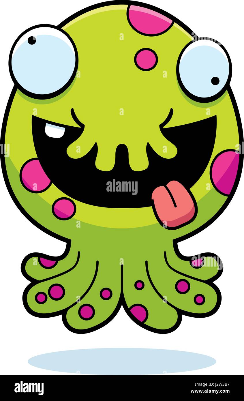 A cartoon illustration of a little monster looking crazy Stock Vector ...