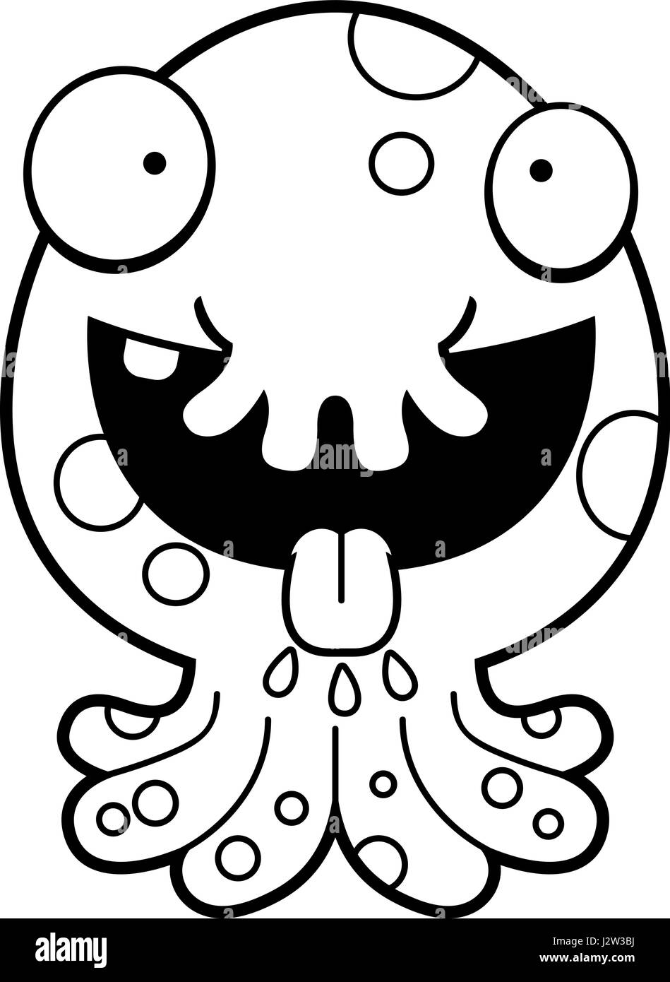 A cartoon illustration of a little monster looking hungry Stock Vector ...
