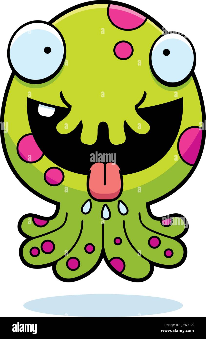 A cartoon illustration of a little monster looking hungry Stock Vector ...