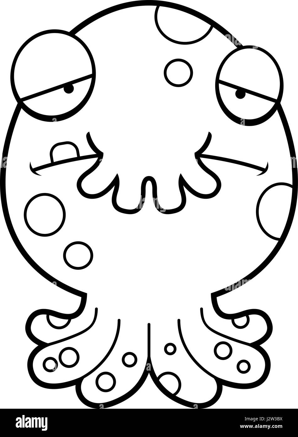 Cartoon illustration alien looking sad Stock Vector Images - Alamy
