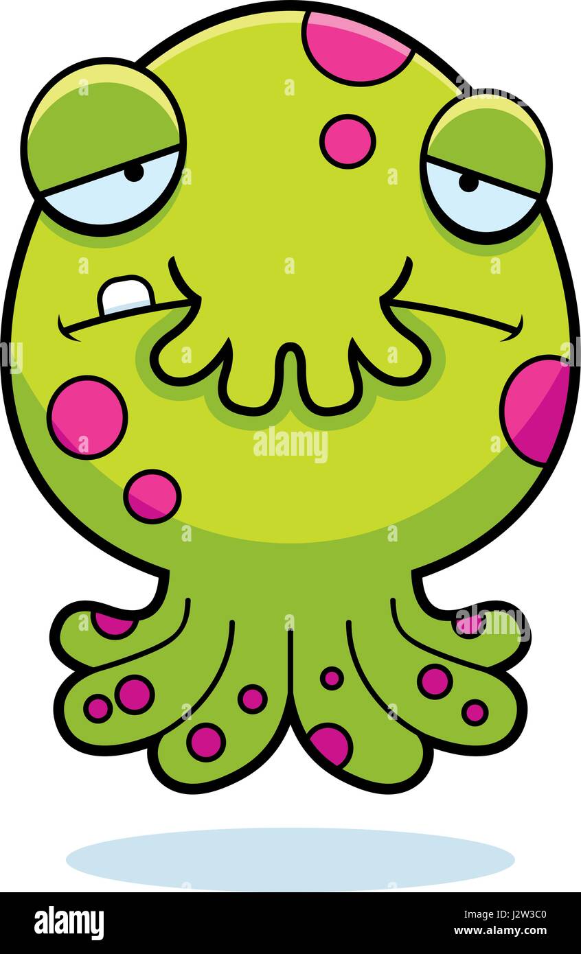 A cartoon illustration of a little monster looking sad Stock Vector ...