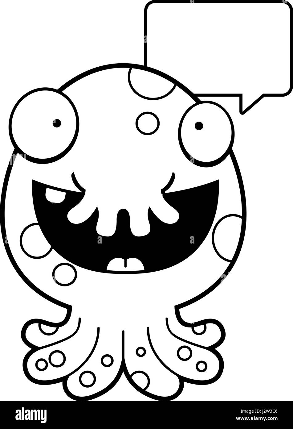 A cartoon illustration of a little monster talking Stock Vector Image ...