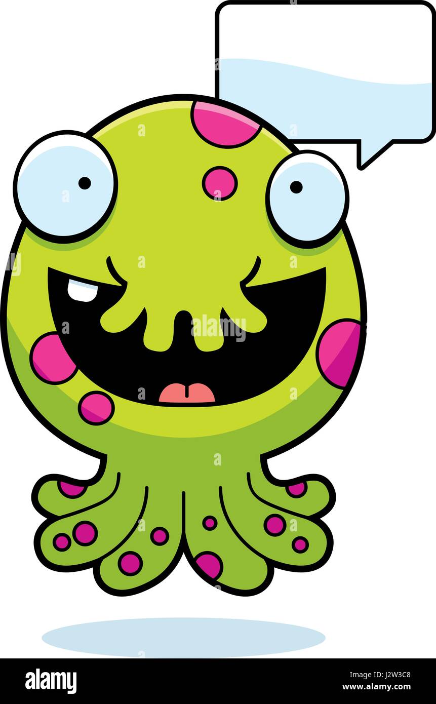 A cartoon illustration of a little monster talking Stock Vector Image ...