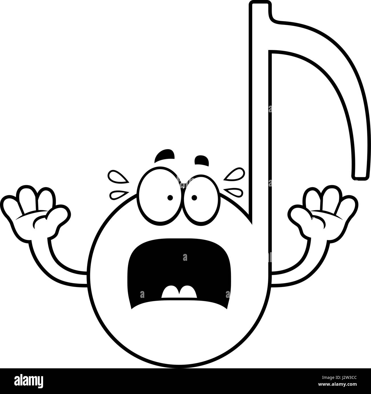 A cartoon illustration of a musical note looking scared Stock Vector ...