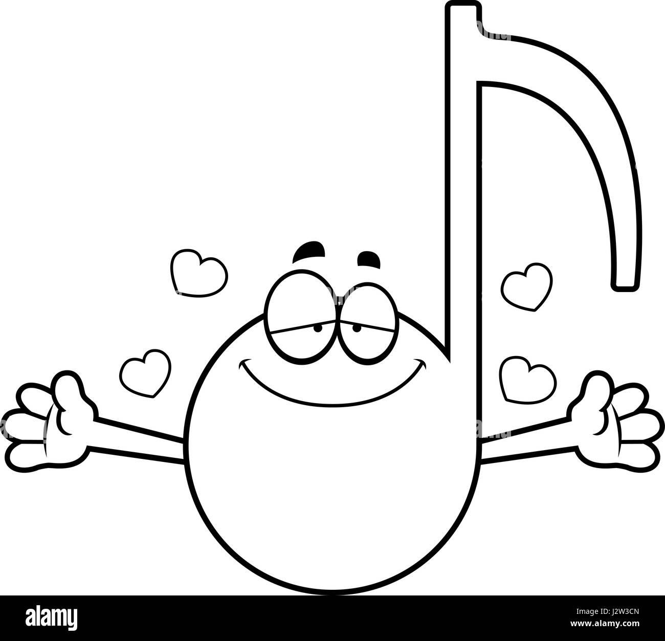A cartoon illustration of a musical note ready to give a hug Stock ...