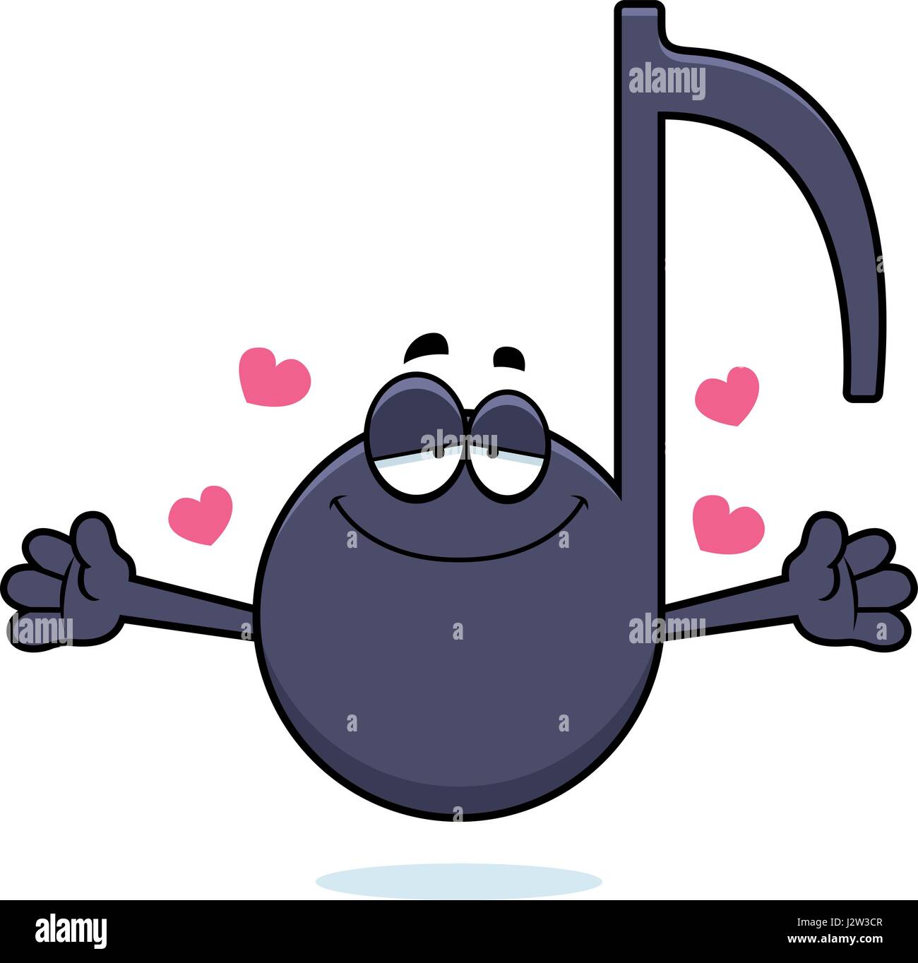 A cartoon illustration of a musical note ready to give a hug Stock ...
