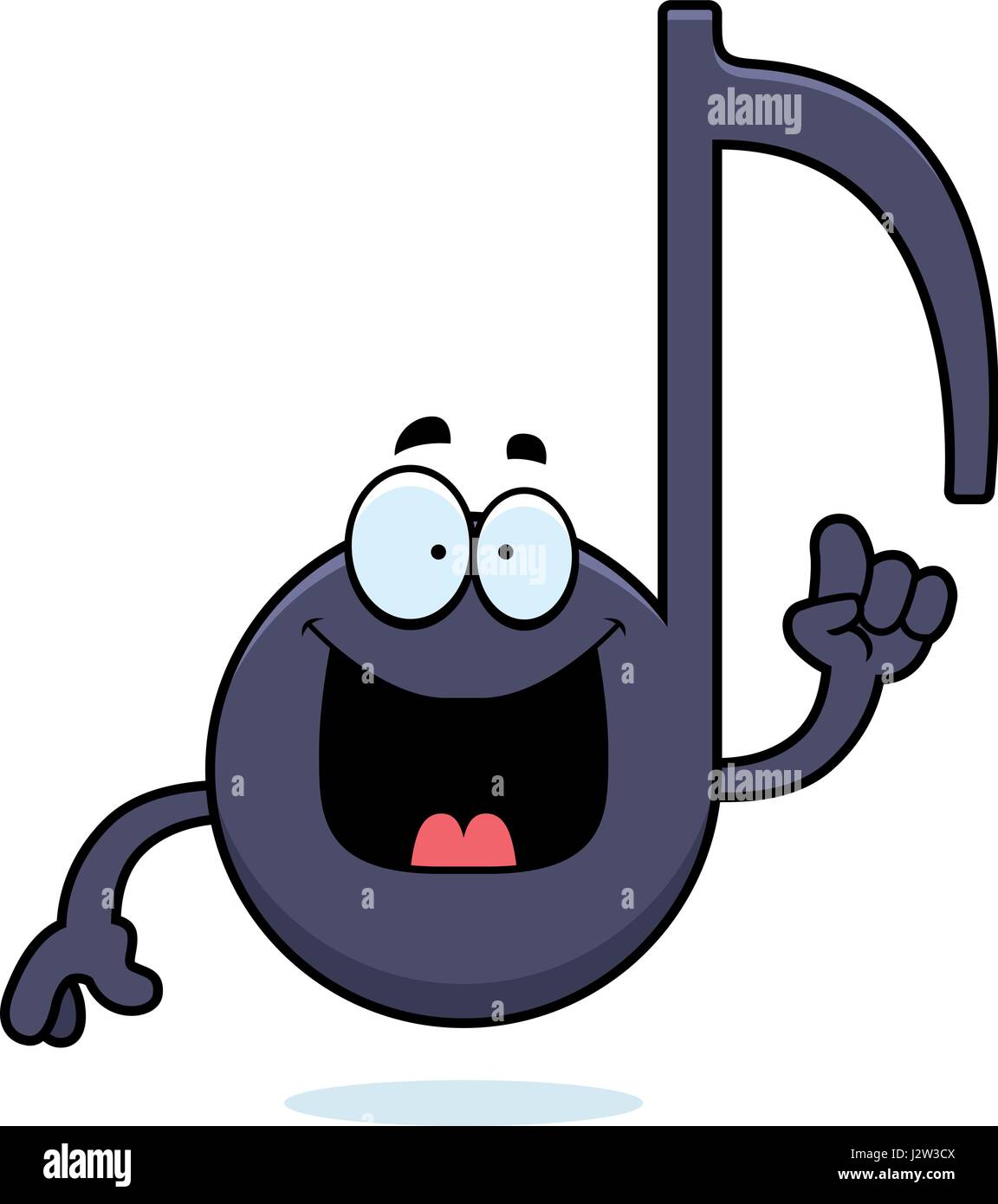 A cartoon illustration of a musical note with an idea Stock Vector ...